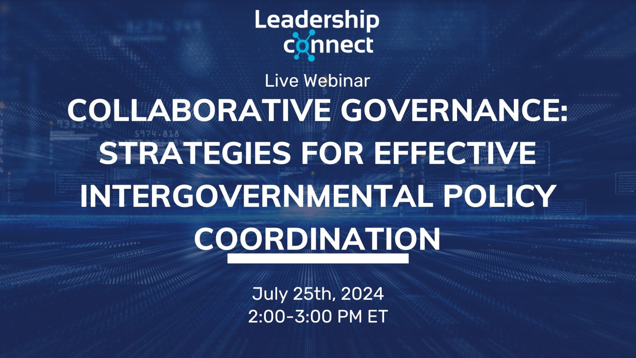 Webinar:Strategies for Effective Intergovernmental Policy Coordination